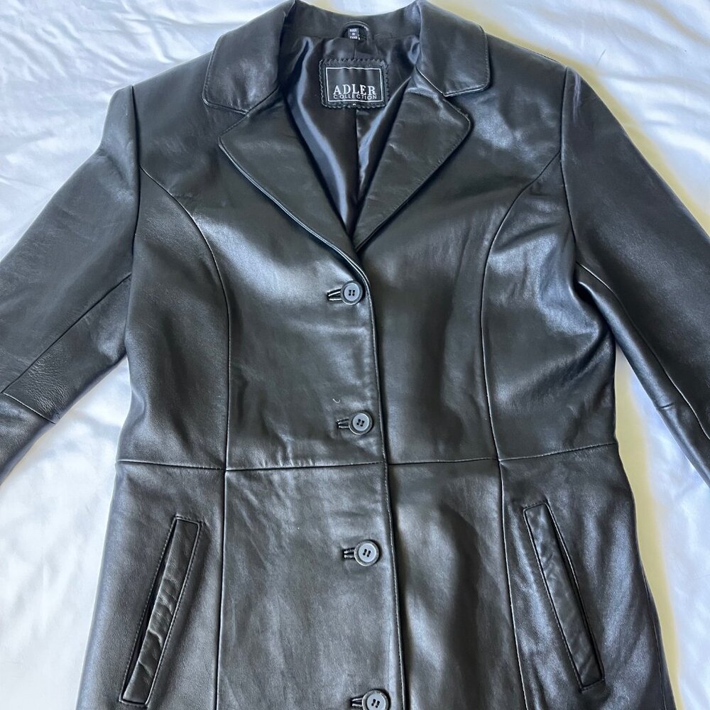 Adler Collection Vintage Black Leather Coat - Gem